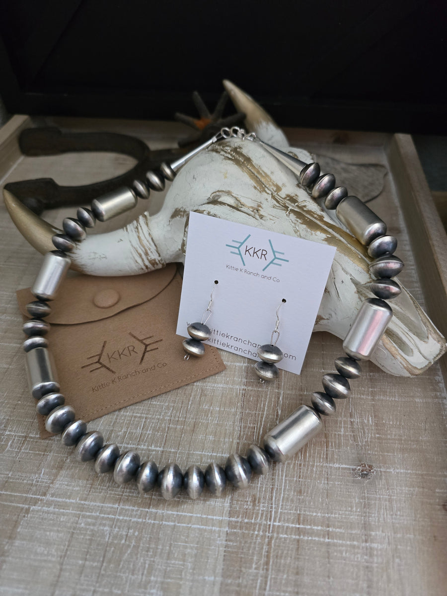STERLING SILVER HANDMADE NAVAJO PEARL AND EARRING SET – Kittie K Ranch ...