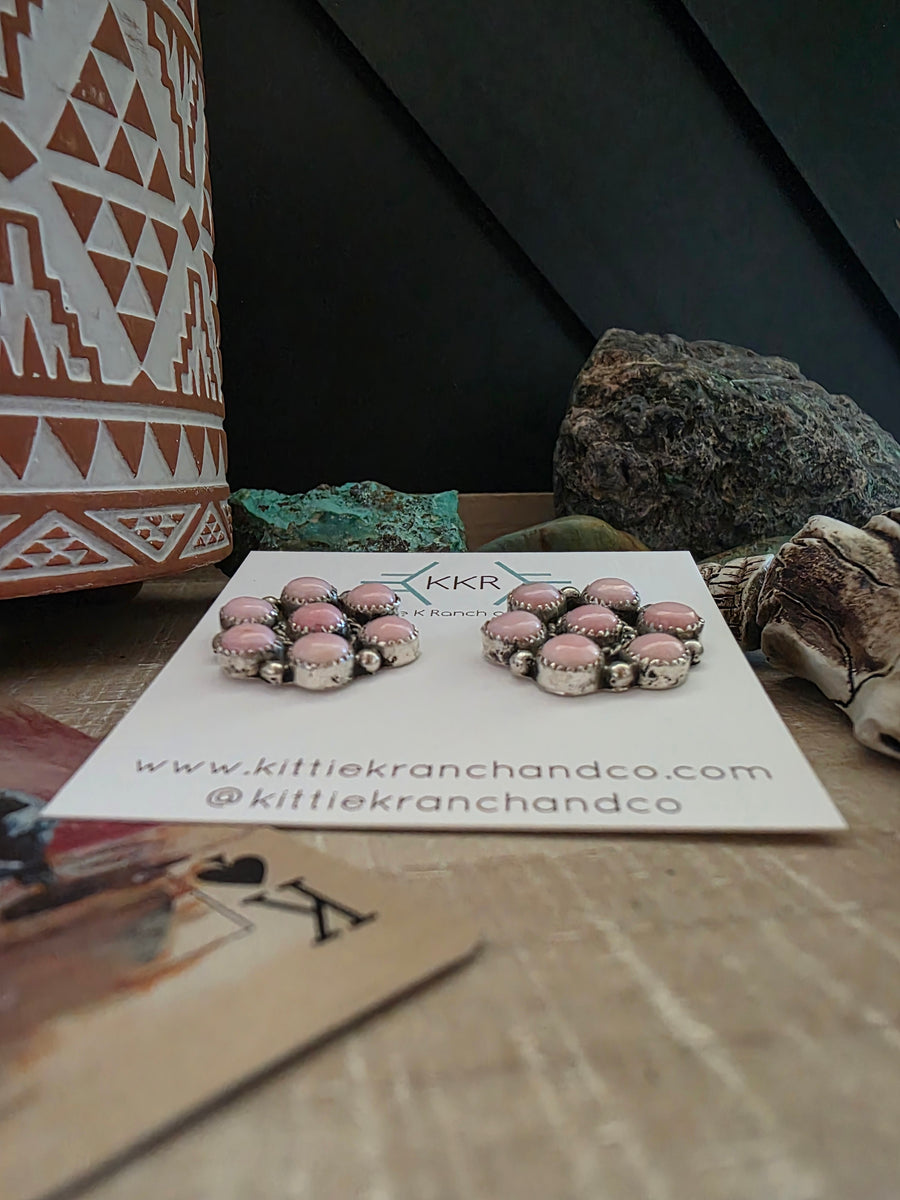 THE MAXINE RAMIREZ PINK CONCH SHELL CLUSTER STUDS – Kittie K Ranch and Co